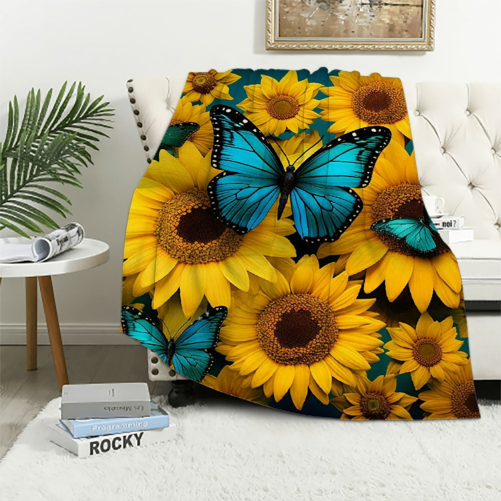 COMIO Sunflower Blanket Sunflower Gifts for Women Throw Blanket ...