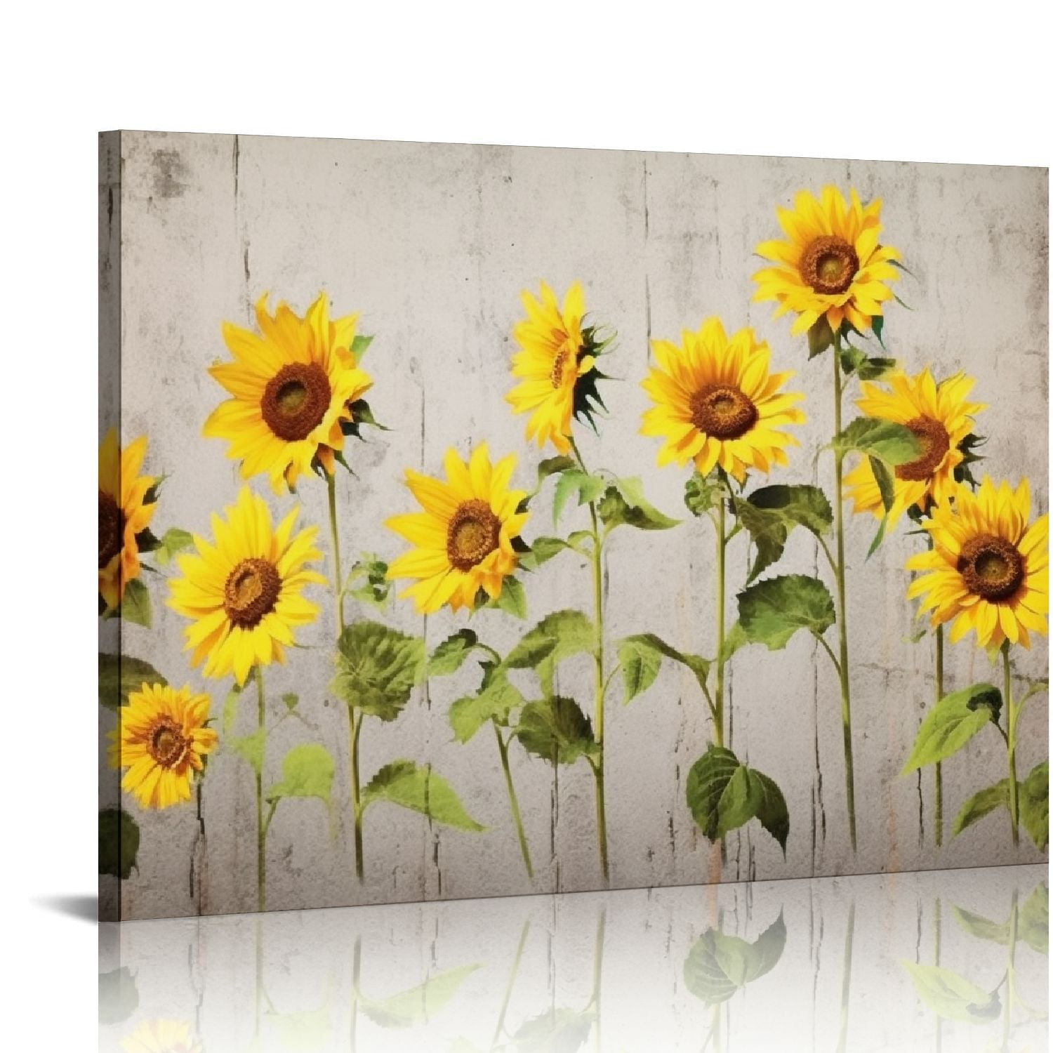 COMIO Sunflower Canvas Prints Picture Yellow Bloosom Sunflower Floral ...