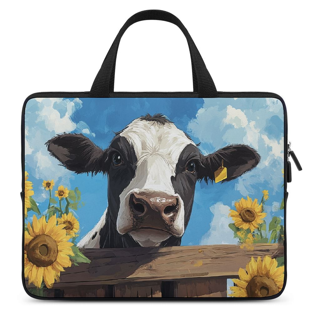 COMIO Sunflower Cows Laptop Sleeve Carrying Bag Diving Fabric Office ...