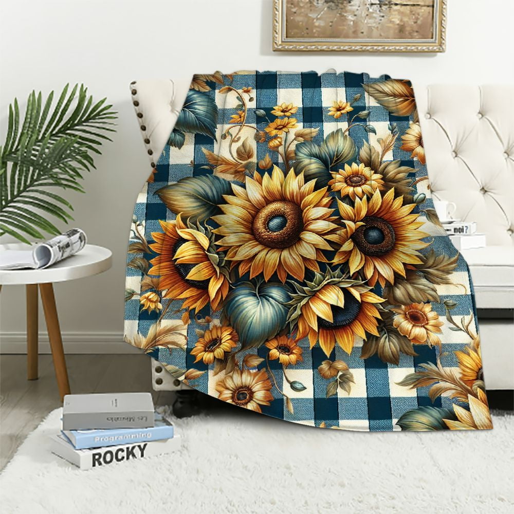 COMIO Sunflower Throw Blanket, Gold - Walmart.com