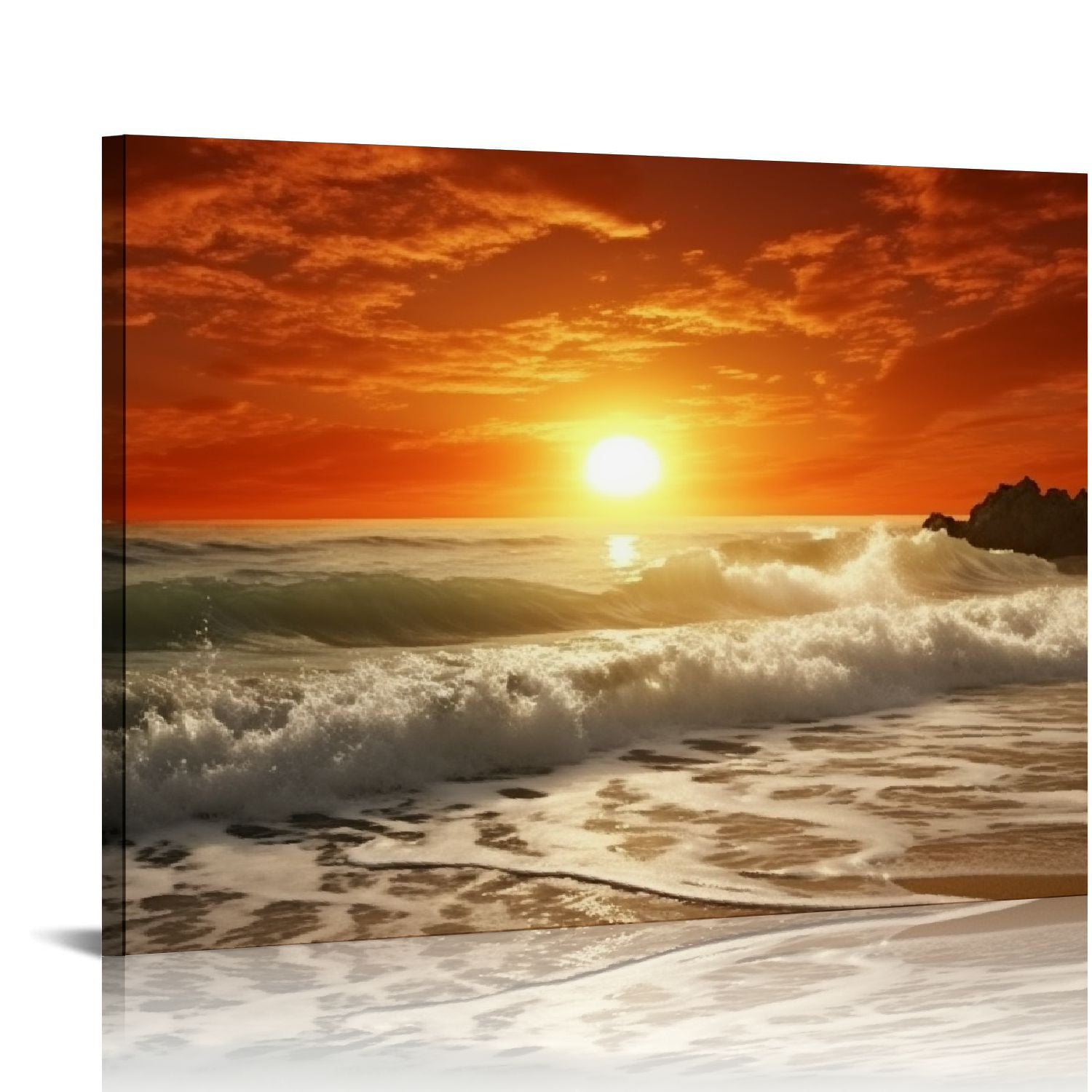 COMIO Sunset Ocean Beach Seascape Modern Wall Art Poster Landscape ...
