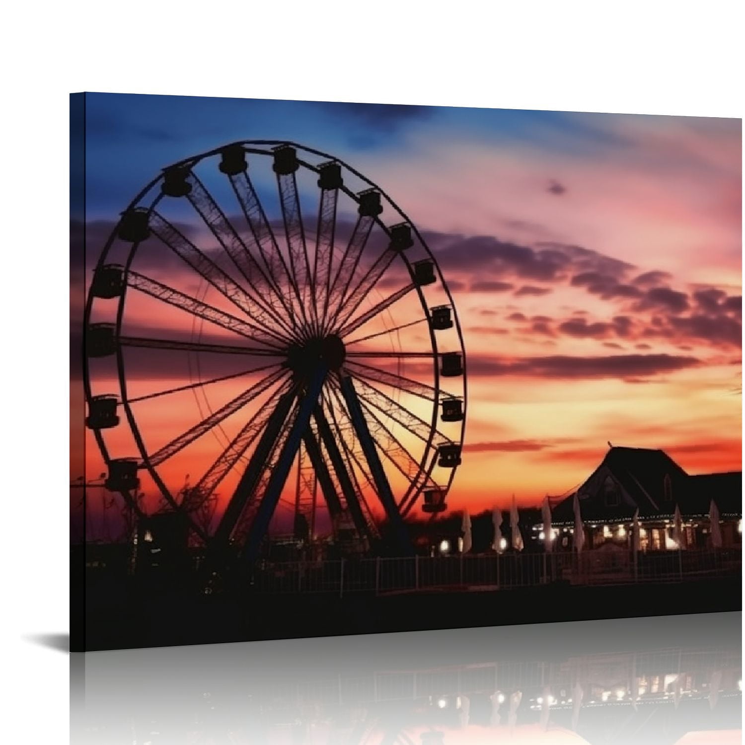 COMIO Sunset Skyline Photography Art Decoration Ferris Wheel Sunset ...