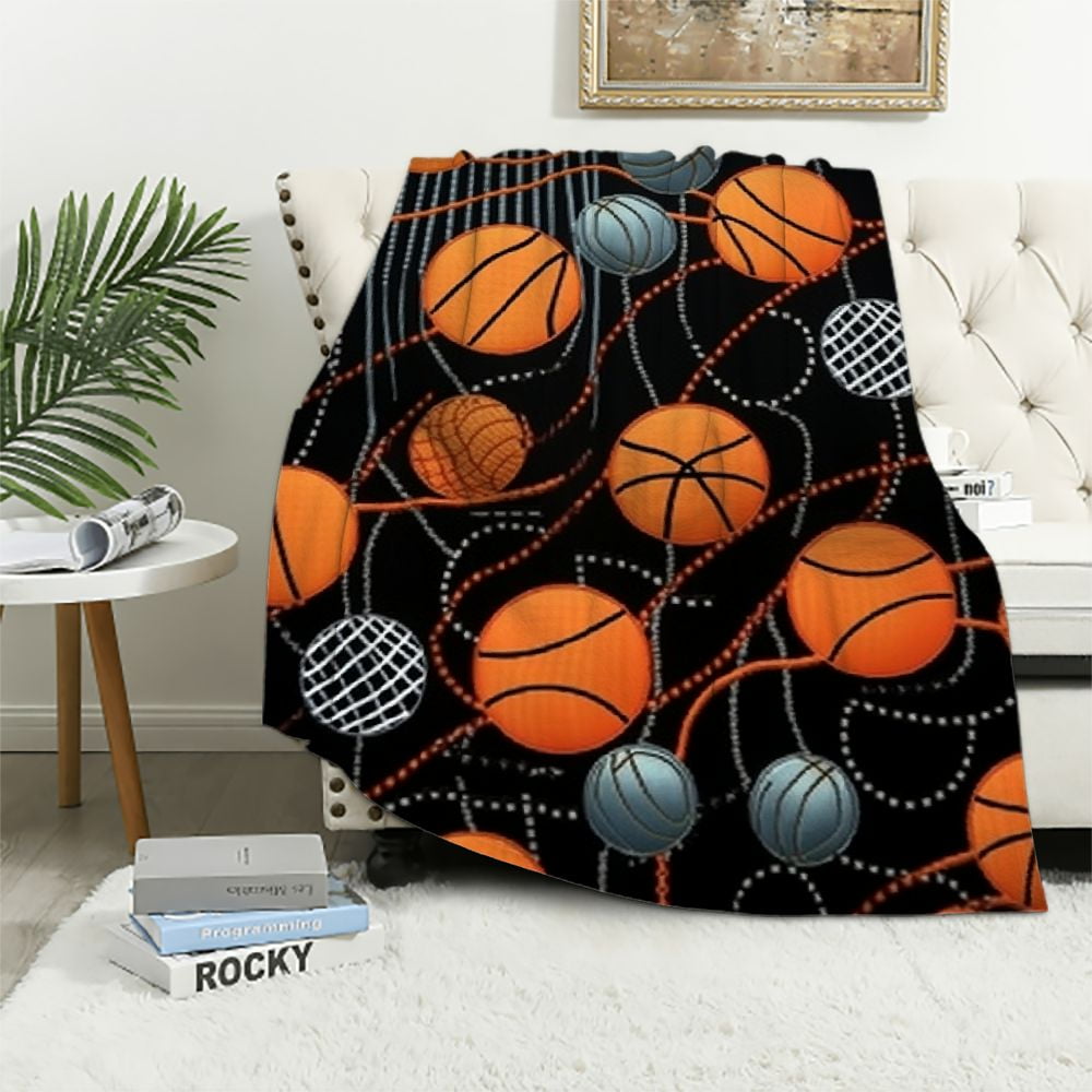 MLJA Super Soft Basketball Blanket Lightweight Cozy 3D Printed Flannel ...