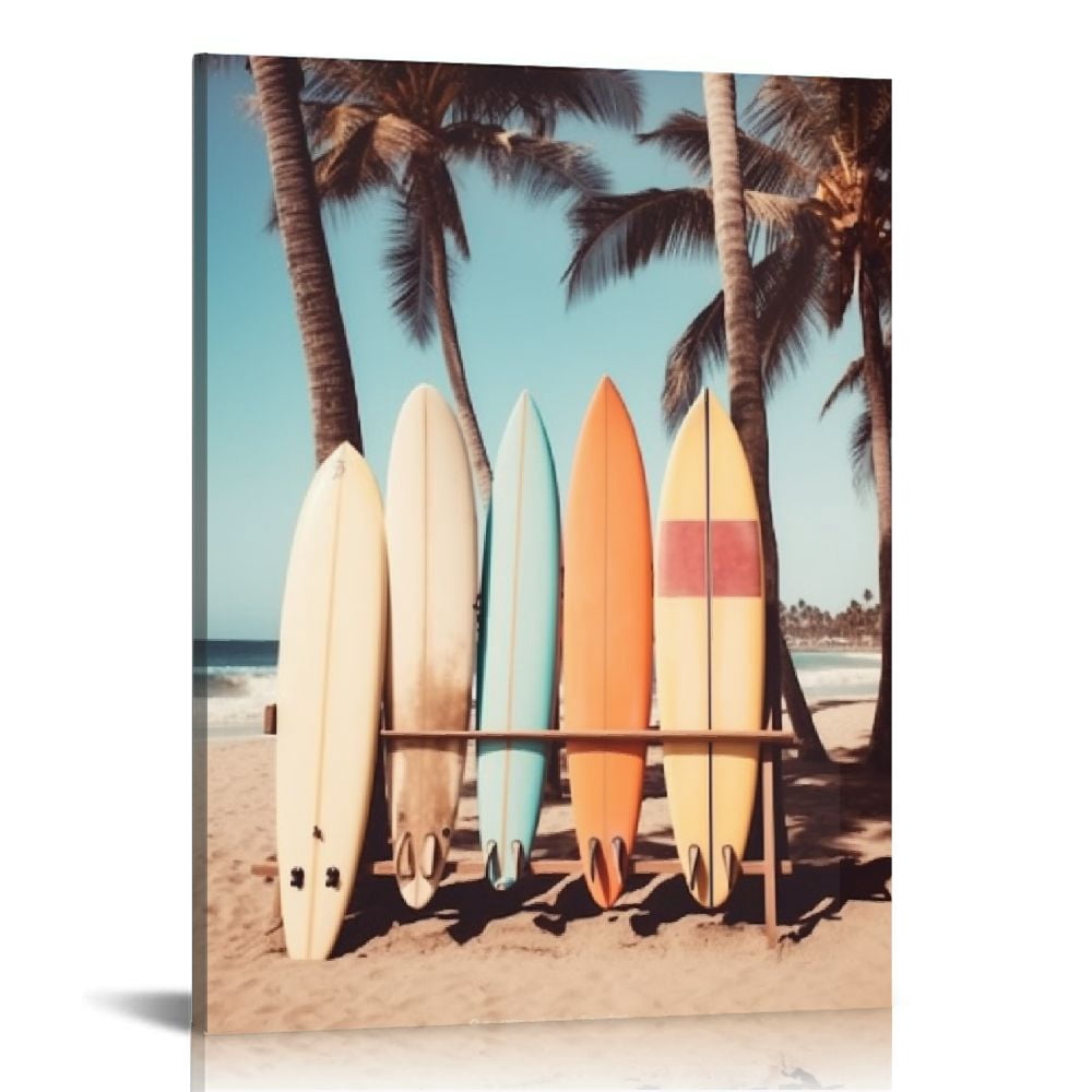 COMIO Surfing Poster Surfboard Palm Tree Surf Travel Beach Beachy ...