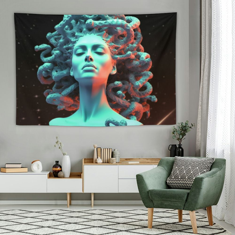 COMIO TYTYUU Medusa Tapestry Plaster Statue Snake Hair Lady Greek Myths ...