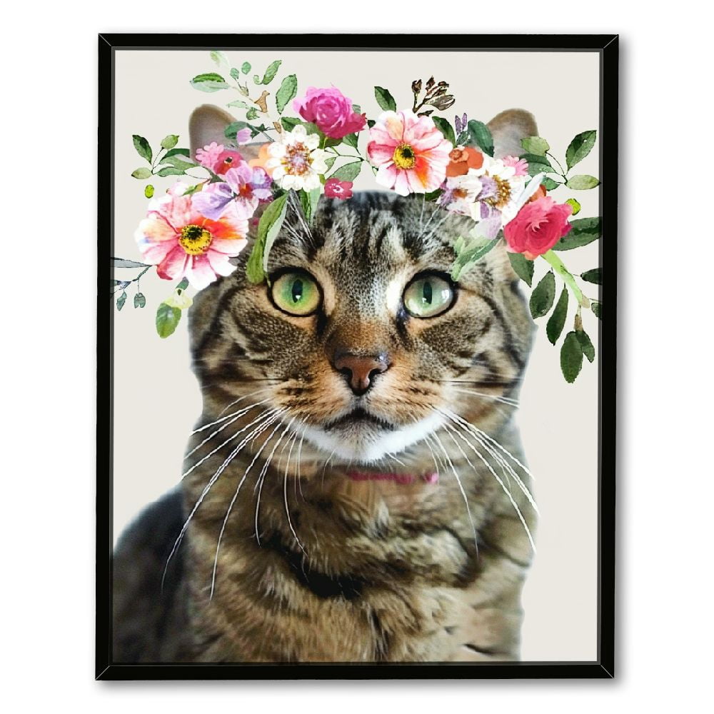 COMIO Tabby Cat, Gray Cat, Black Cat Wall Decor - Gift for Kitten ...