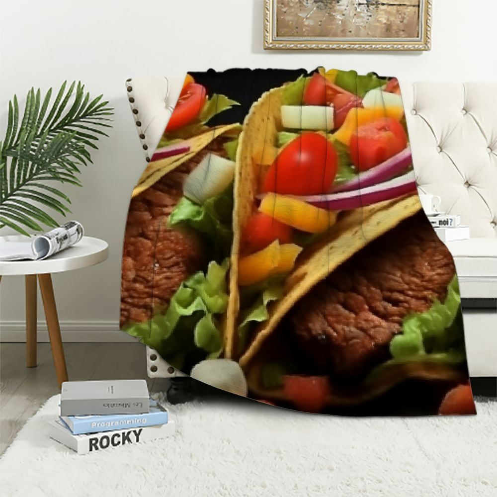 COMIO Taco Blanket Throw, Funny Food Blanket Gift for Daughter and Son ...