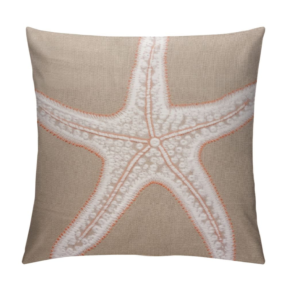 COMIO Tan Starfish Pillow Covers Coastal Beachy Nautical Throw Pillow ...