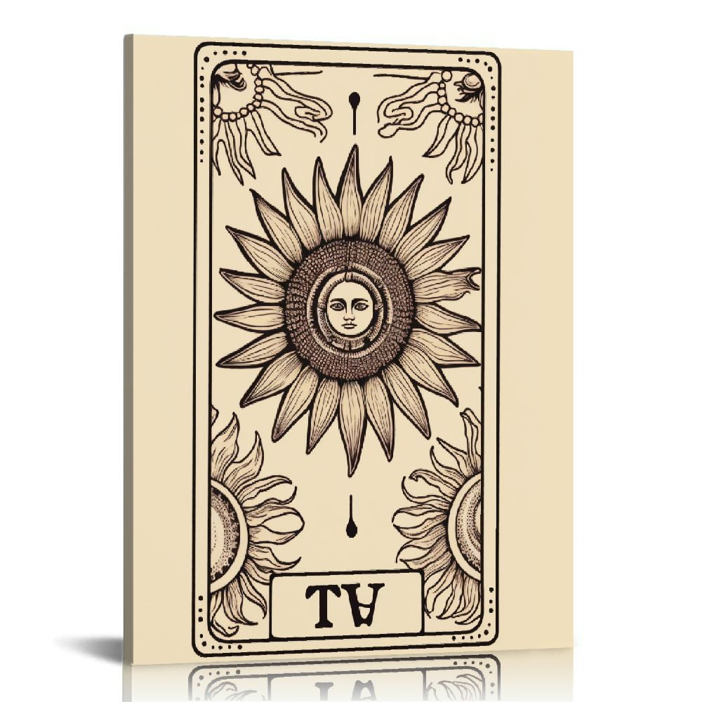 MLJA Tarot Wall Art Framed, The Sun Tarot Wall Art, Celestial Print ...