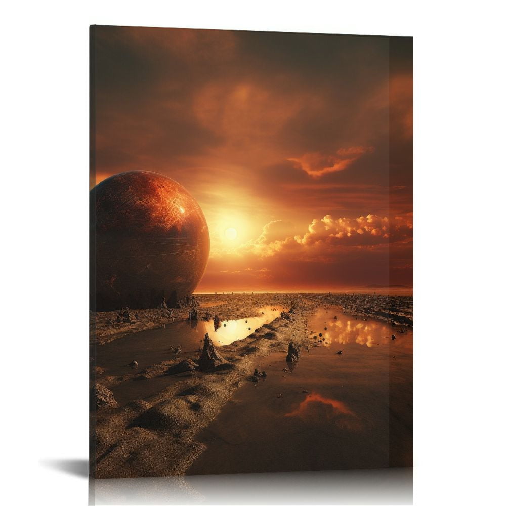 COMIO The Earth Canvas Prints Wall Art Outer Space Pictures Paintings ...