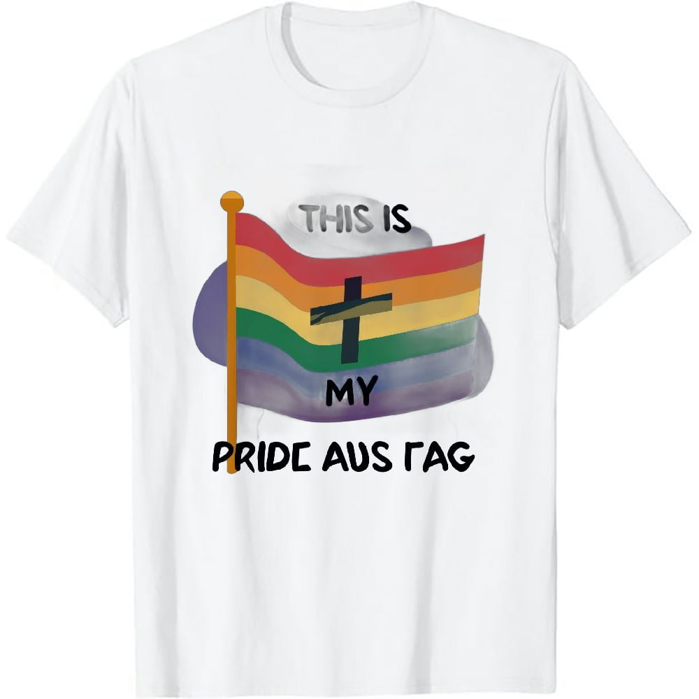 COMIO This Is My Pride Flag American Christian Cross 4th of July T ...