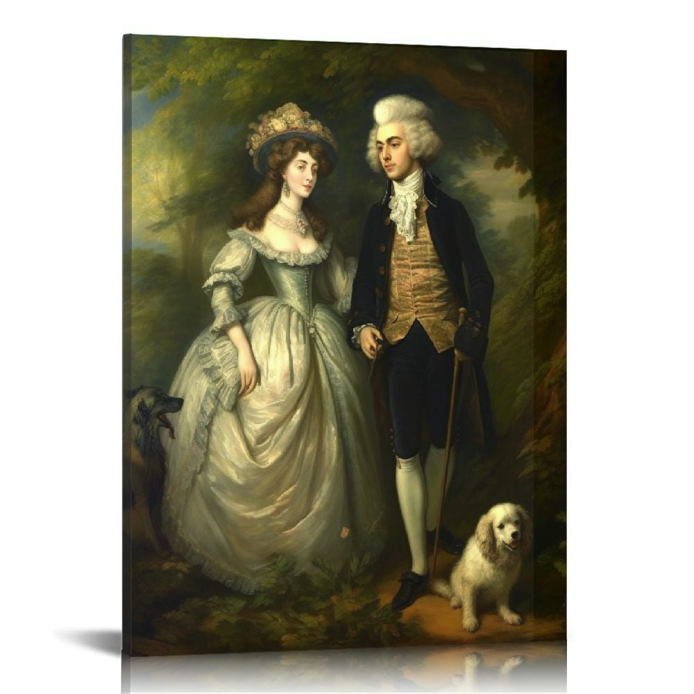 MLJA Prints - The Poster - Portrait Canvas Print - Rococo Wall Art for Living Room, Bedroom ...