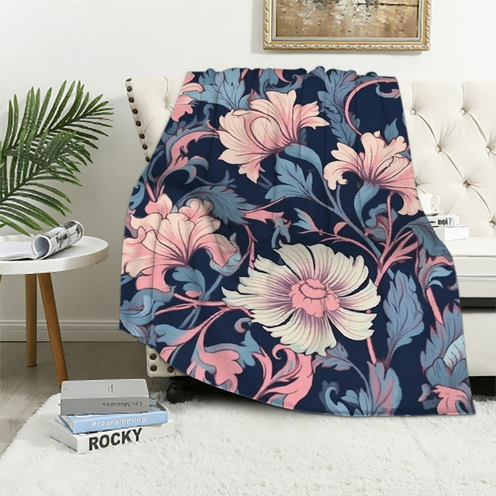 QZHH Throw Blanket 50x60 Inch,Flower Rose Magnolia Tree Flannel Soft ...