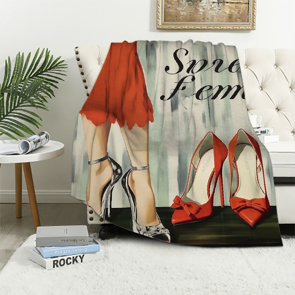 YANMS Throw Blanket,Welcome Friend Please and Stay Awhile Red High ...