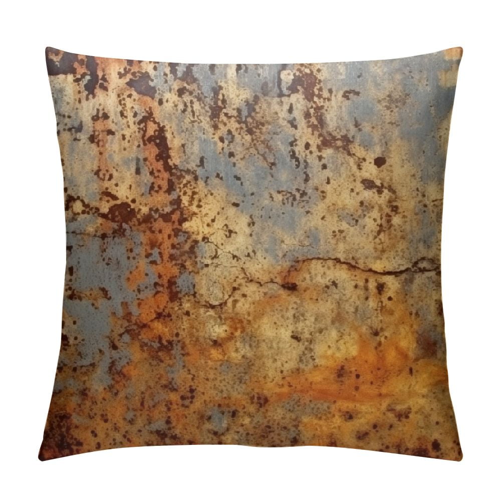 COMIO Throw Pillow Cover Brown Rust Colorful Metal Pattern,Cushion ...