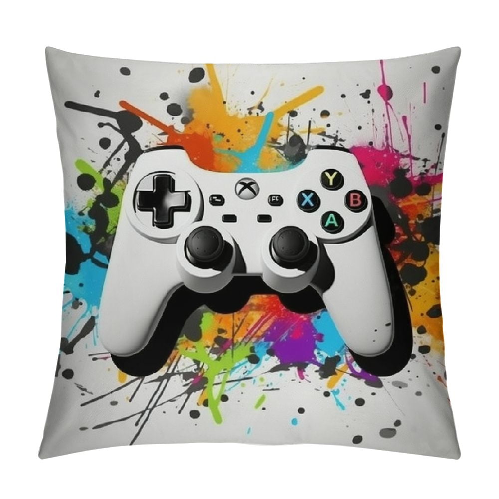 COMIO Throw Pillow Cover Gamer Modern Design Game Console Controller ...