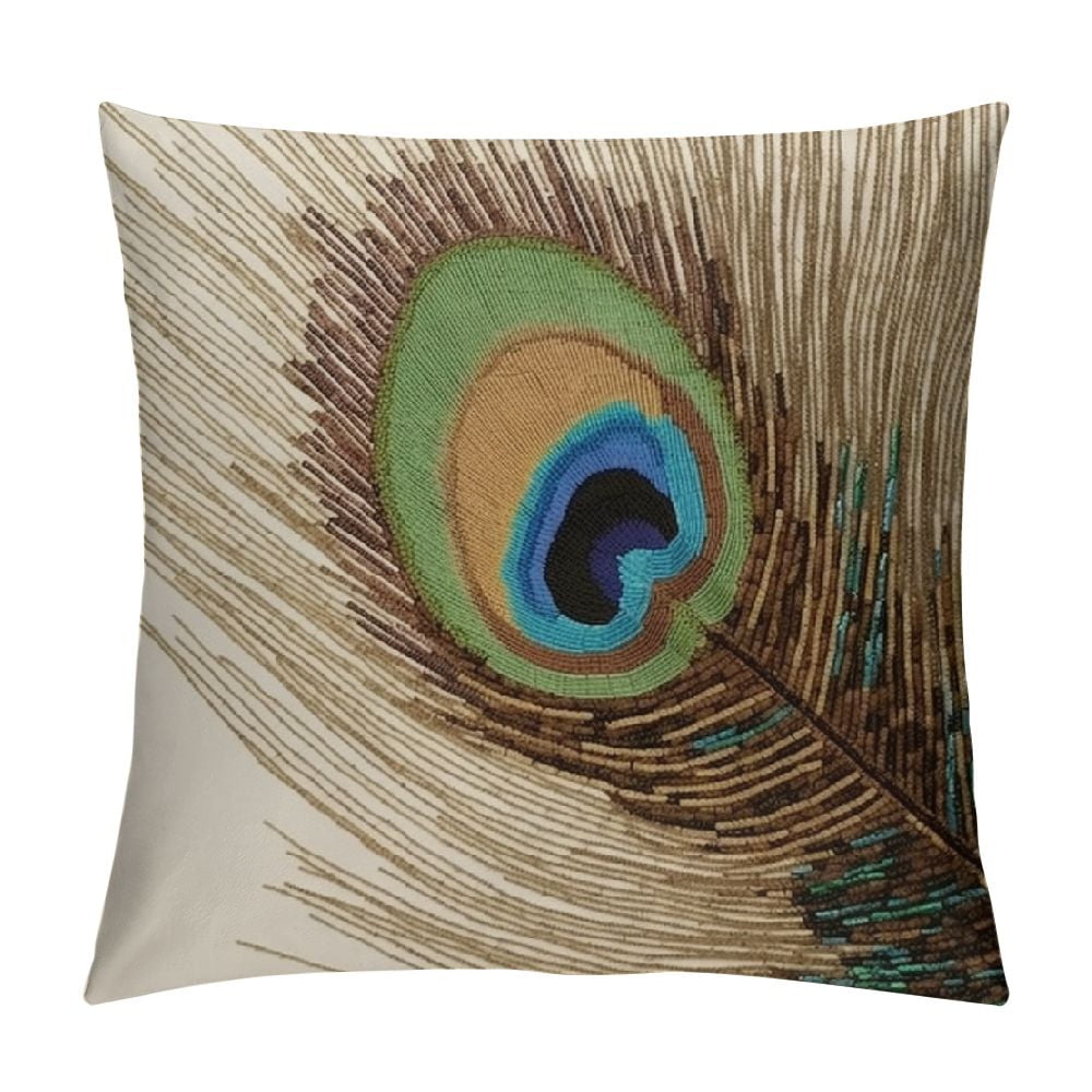 COMIO Throw Pillow Cover, Ivory Decorative Pillowcase Art Deco Pillow ...