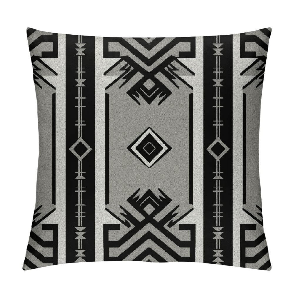 COMIO Throw Pillow Cover Native Black and White Southwest Tribal Aztec ...