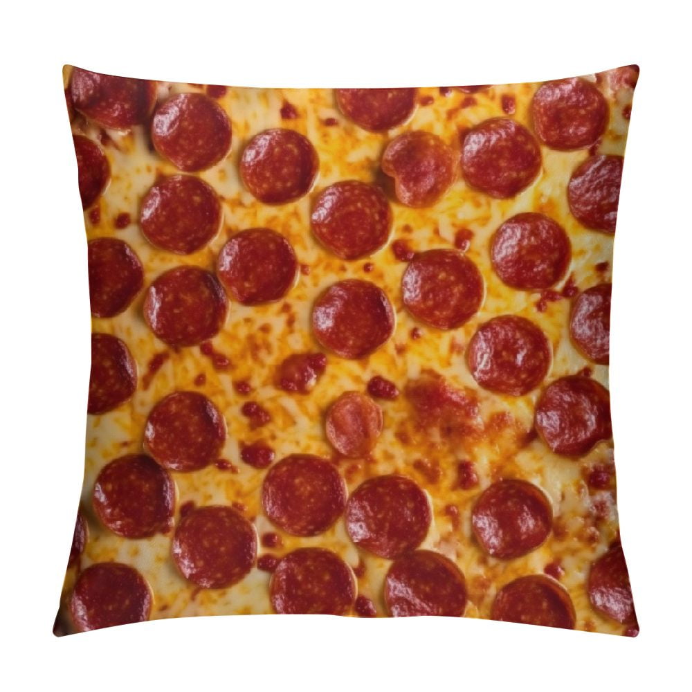 COMIO Throw Pillow Cover Pepperoni Cheese Pizza Fantasy Delicious Food ...