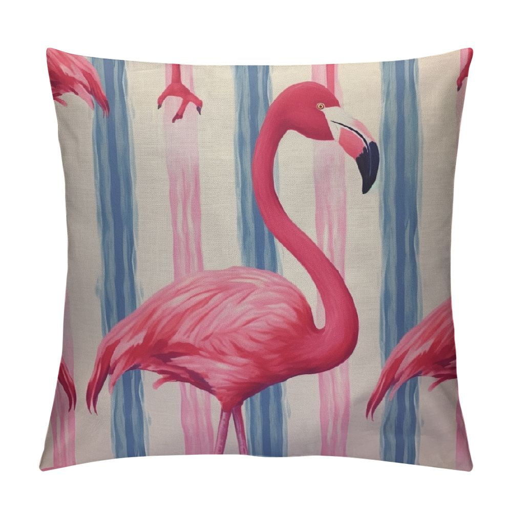COMIO Throw Pillow Cover Pink Flamingos Lovely Animal Outdoor Tropical ...