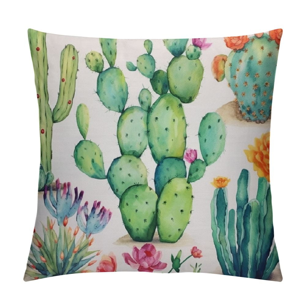 COMIO Throw Pillow Cover , Watercolor Succulent Plants Cactus Decor ...