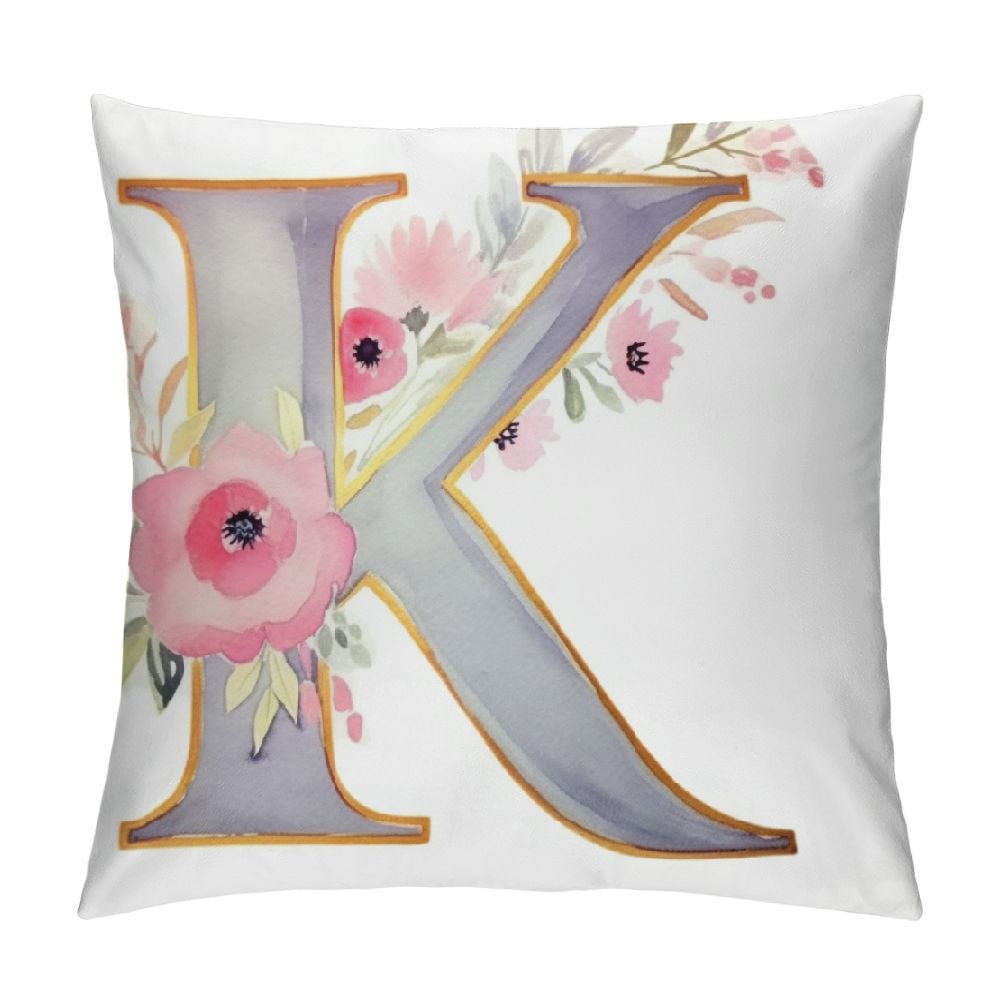 QZHH Throw Pillow Covers Alphabet Decorative Pillow Cases ABC Letter ...