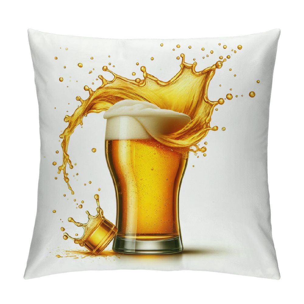 COMIO Throw Pillow Covers, Beer Foam Cushion Covers for Living,Bedroom ...