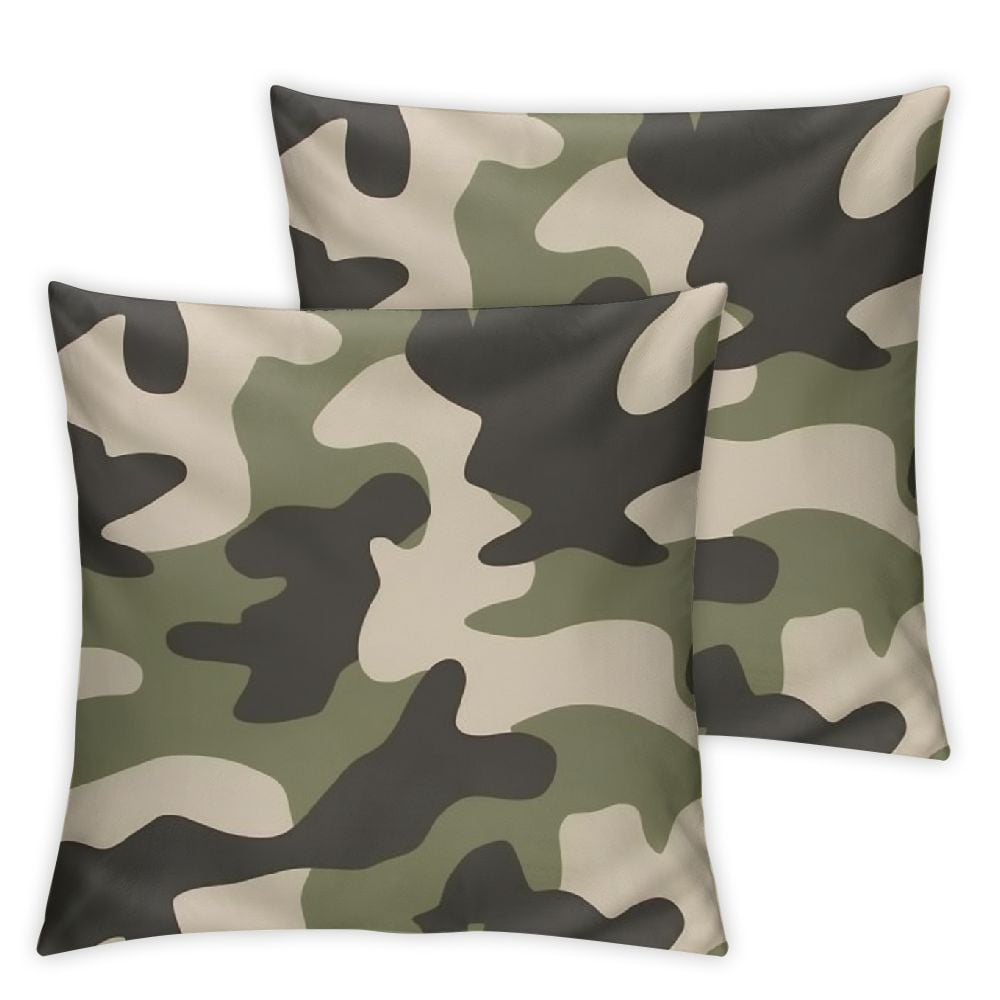COMIO Throw Pillow Covers Beige Camoflauge Pattern Military Woodland ...