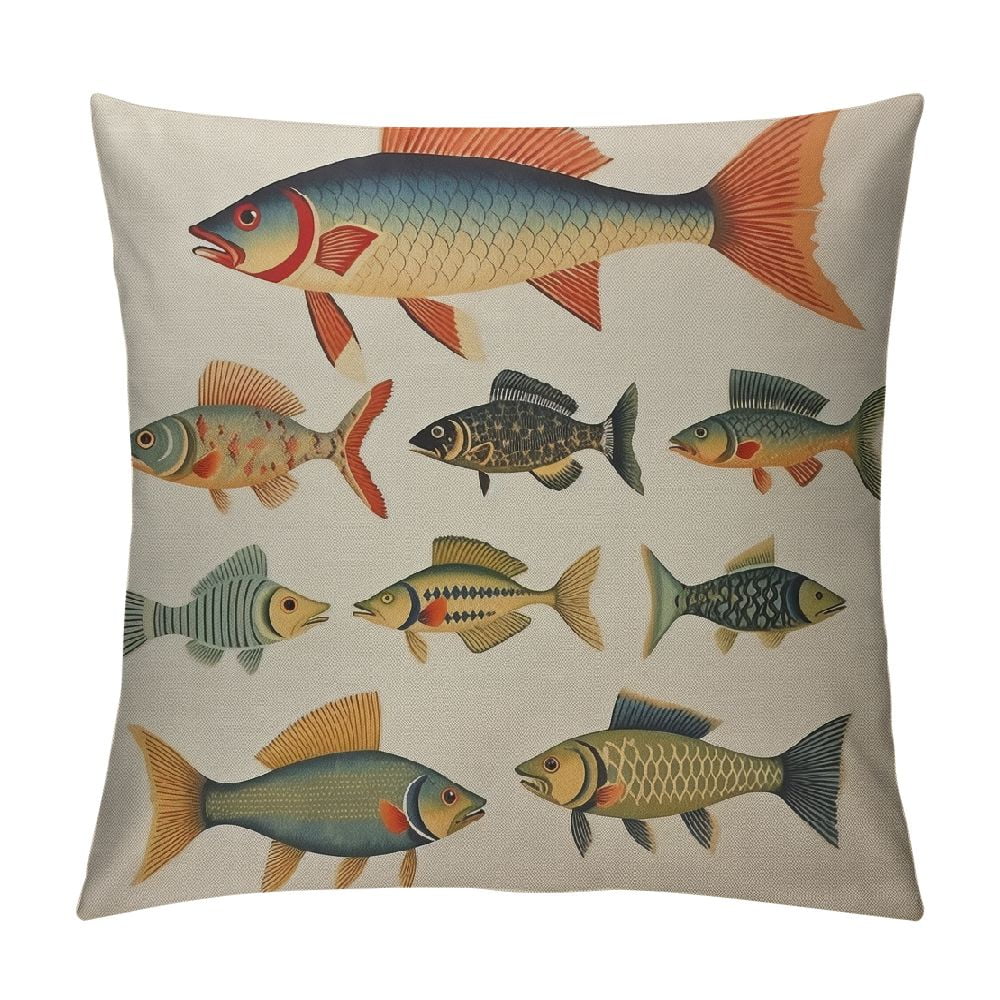 COMIO Throw Pillow Covers for Couch Lake Fish Bed Or Sofa Pillows Case ...