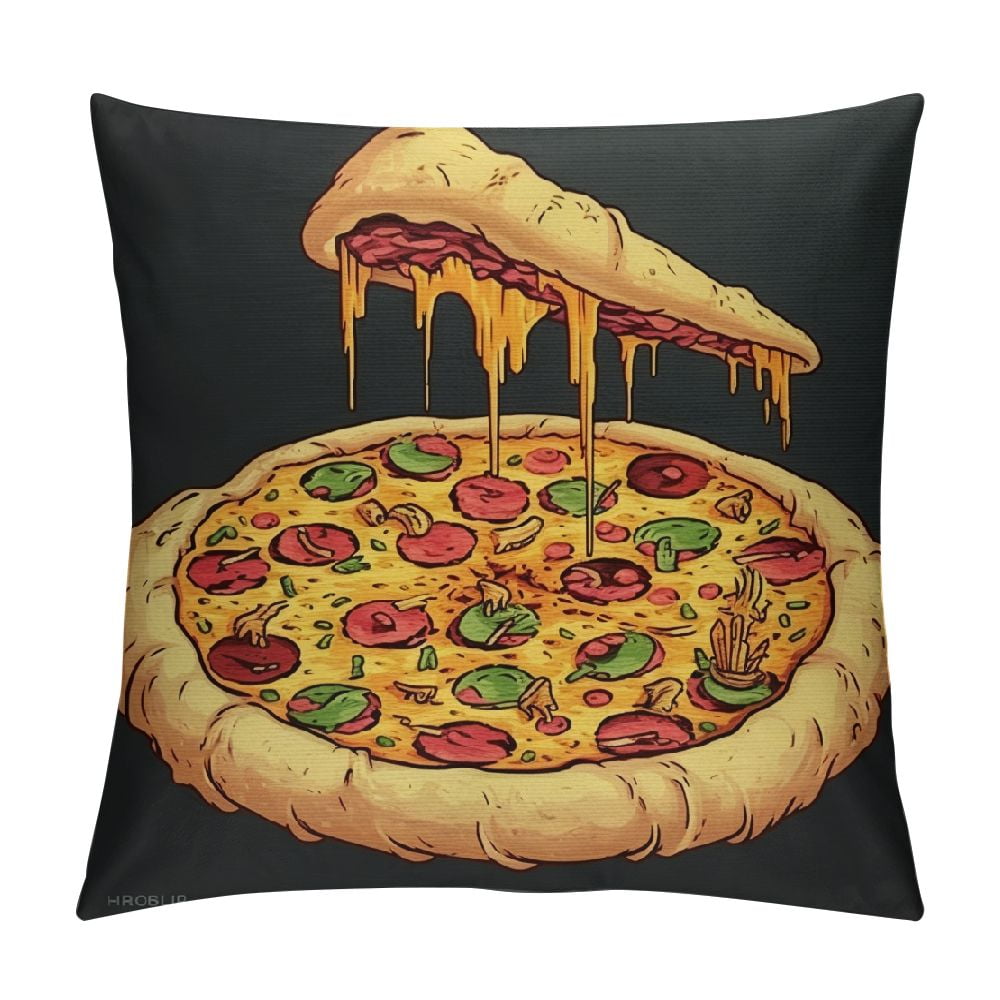 COMIO Throw Pillow Covers for Couch Pizza in A Shape of A WiFi Symbol ...