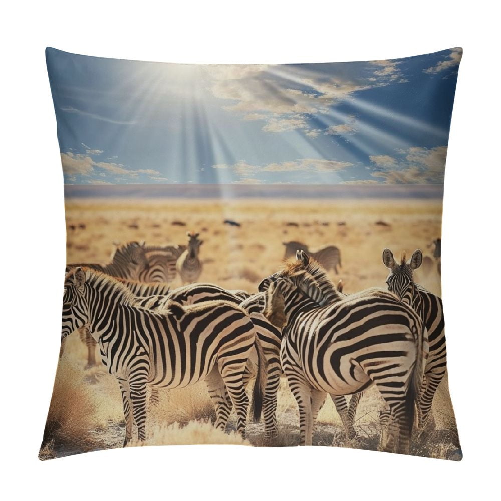 COMIO Throw Pillow Covers Decorative Square Throw Pillowcase Grassland ...