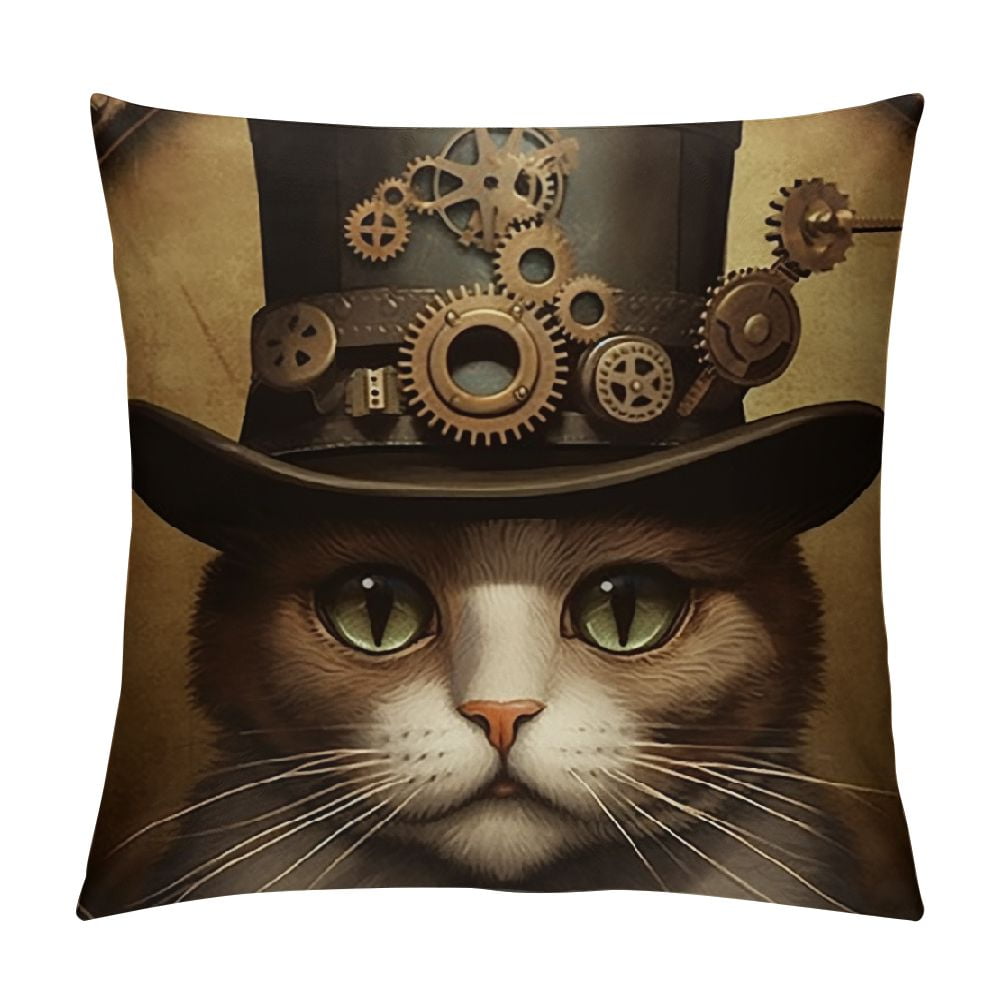MLJA Throw Pillow Covers Fantasy Steampunk Retro Grunge Animal 3D ...