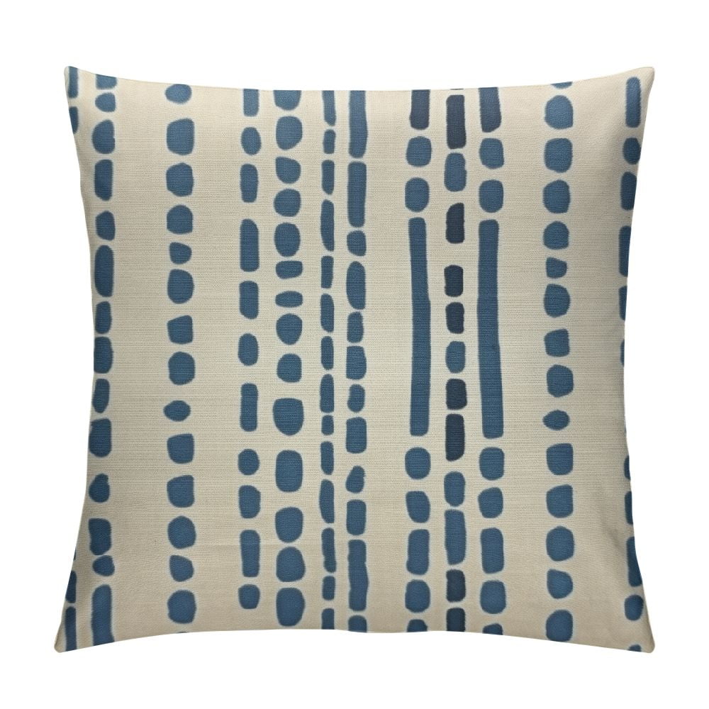 COMIO Throw Pillow Covers Farmhouse Boho Geometric Blue Striped ...