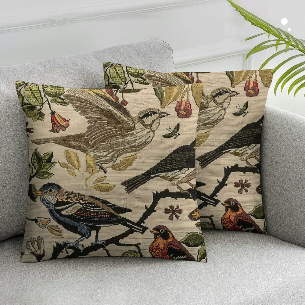YANMS Throw Pillow Covers Fly Sparrow Square Sofa Pillow Covers Birds ...