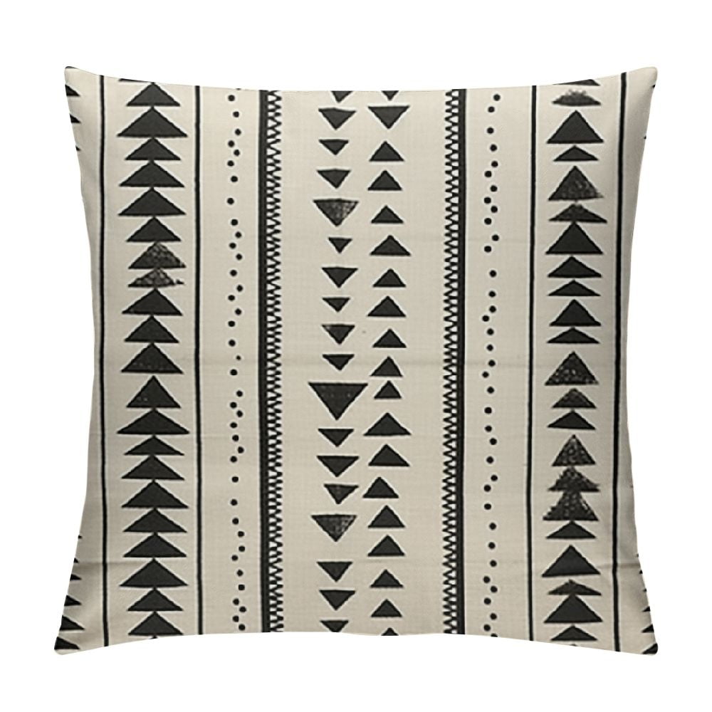COMIO Throw Pillow Covers Pattern Black and White Geometric Dots Lines ...