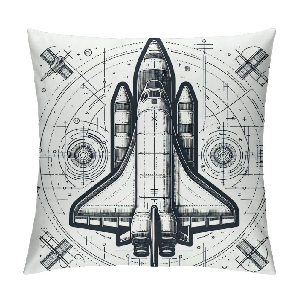 COMIO Throw Pillow Covers Universe Flying Spaceship Outer Space Star ...