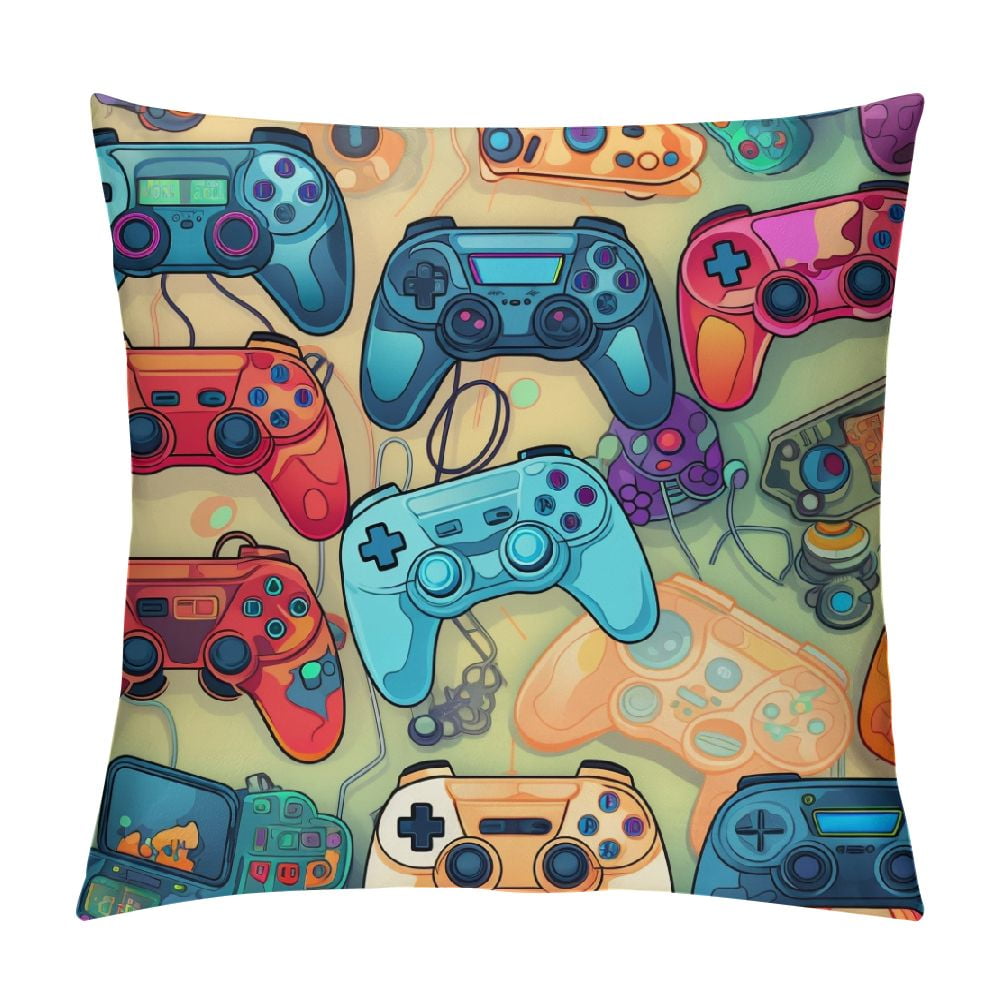 COMIO Throw Pillow Covers, Video Game Gamer Soft Solid Square Cushion ...