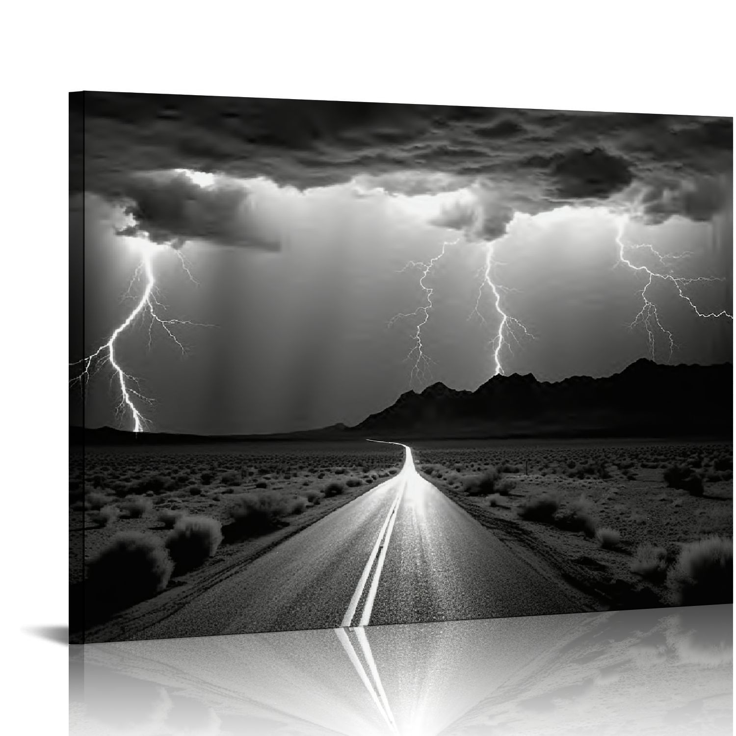COMIO Thunder Wall Art Lightning Landscape Painting Canvas Art Picture ...