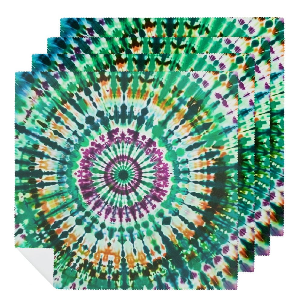 COMIO Tie-Dye Circular Design Psychedelic Polyester Party Dinner ...