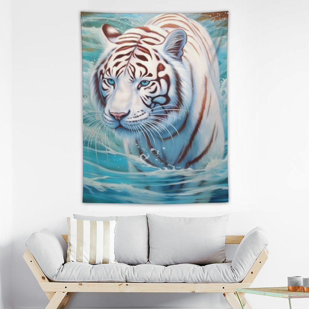 COMIO Tiger Tapestry,White Tiger Painting,Wall Hanging Home Decor for ...