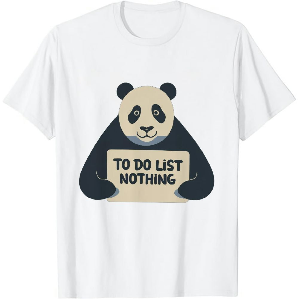 COMIO To do List Nothing Lazy Panda Tired Panda T-Shirt - Walmart.com