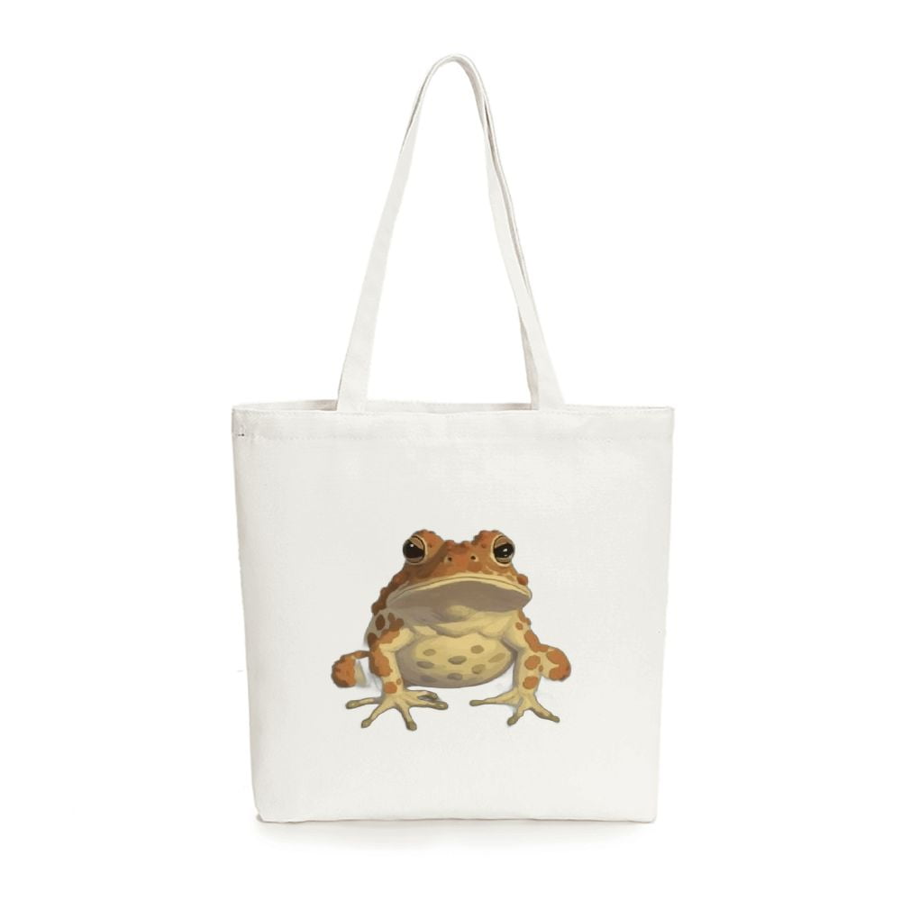 COMIO Toad Sitting In Front of Mushrooms Grocery Travel Reusable Tote ...