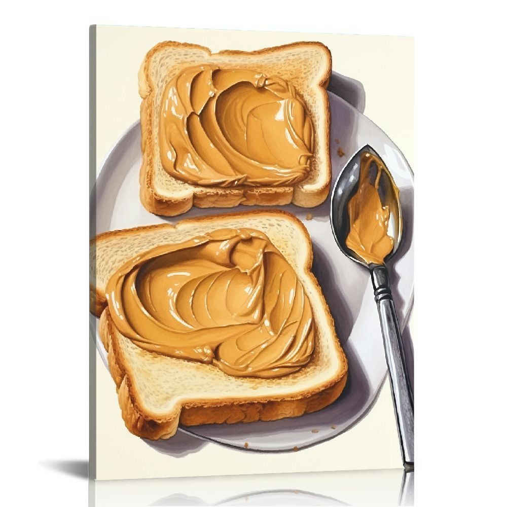 COMIO Toast With Peanut Butter Food Painting Sandwich Art Food Art ...