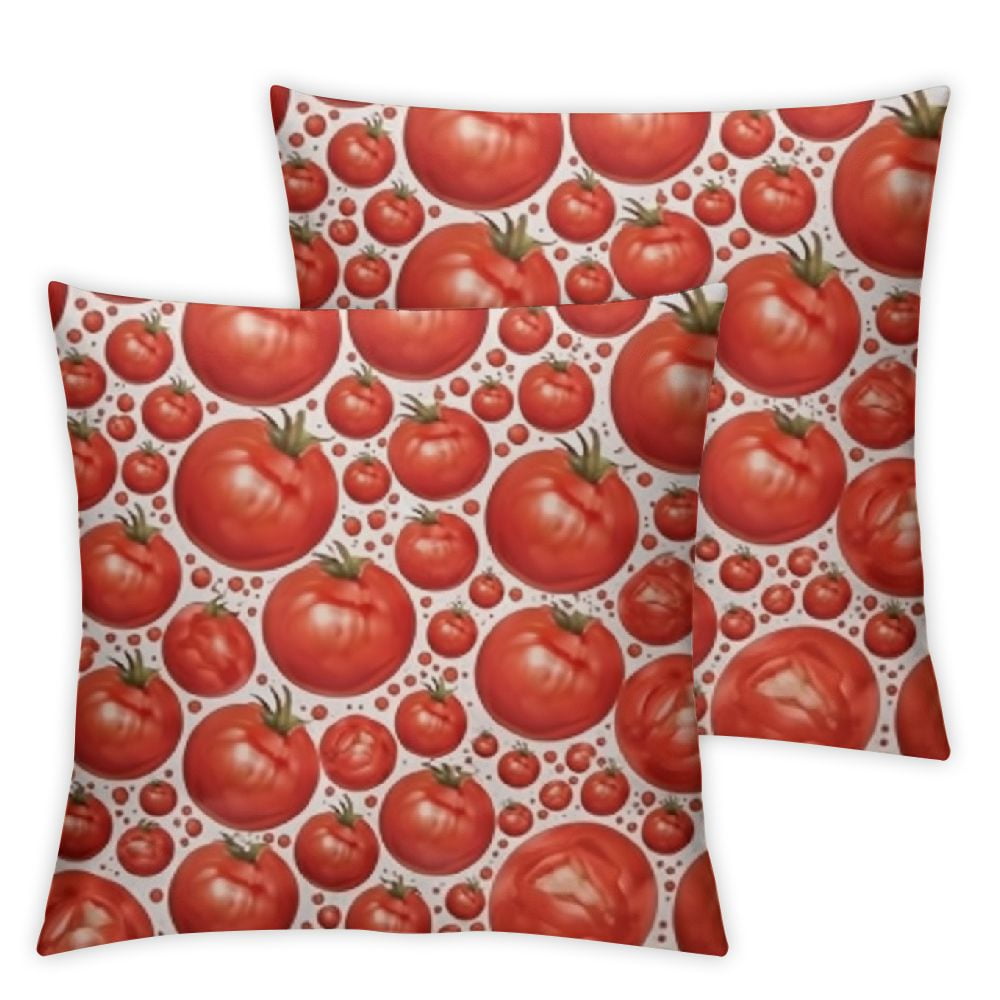 COMIO Tomato Pattern Soft Throw Pillow Covers Set of 2 Plush ...