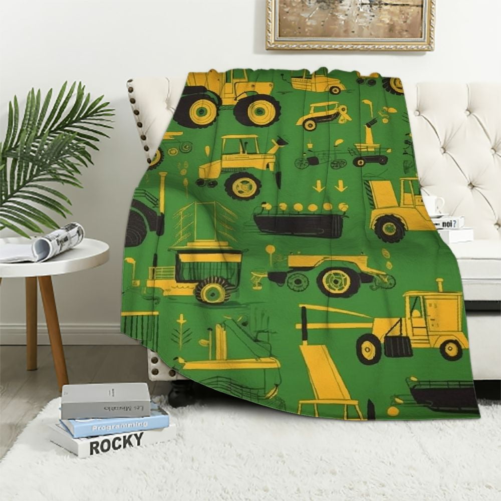 COMIO Tractor Blanket - Soft, Fuzzy & Warm Blanket for Couch, Sofa ...