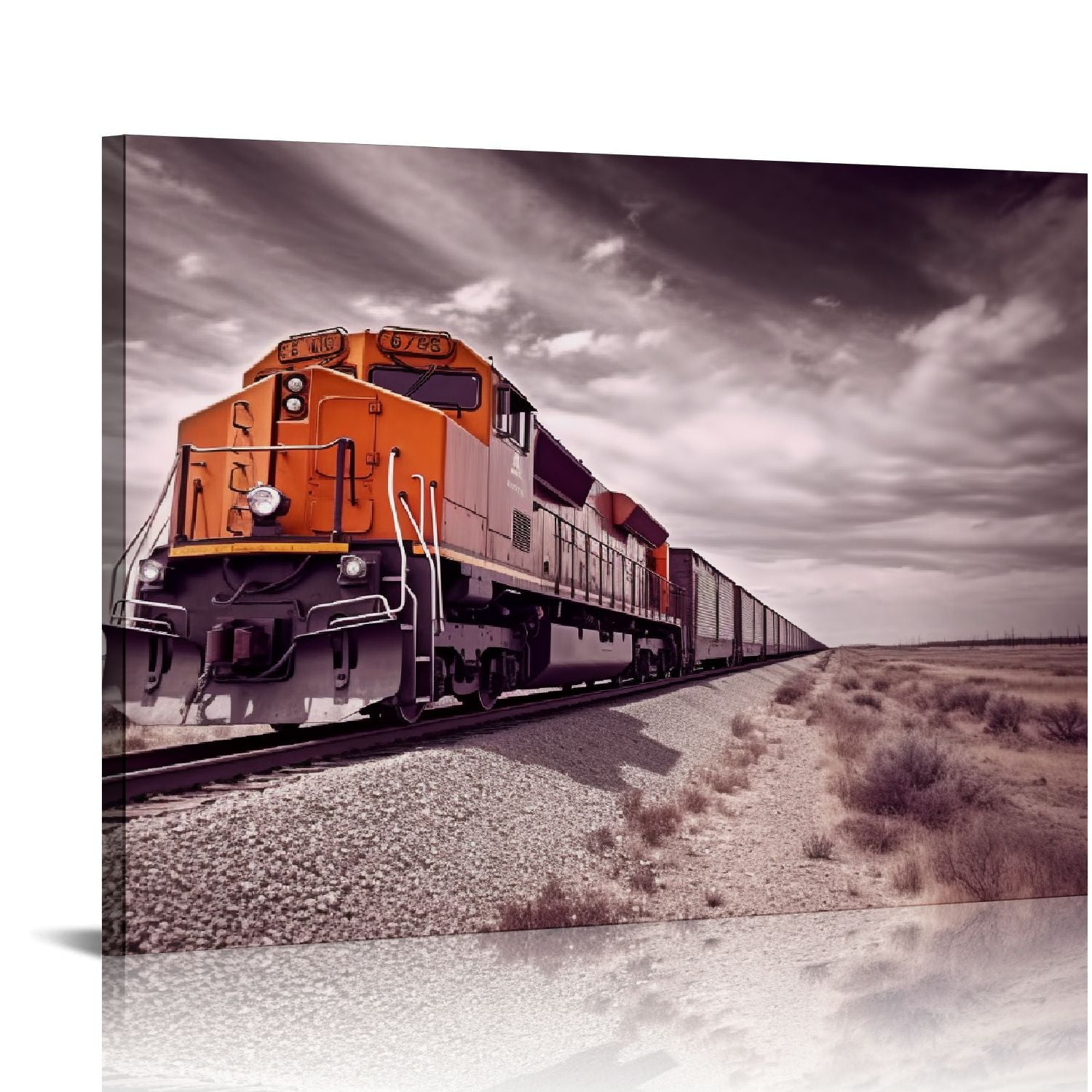 COMIO Train Steam Train Railroad Tracks Poster Art Canvas Painting HD ...