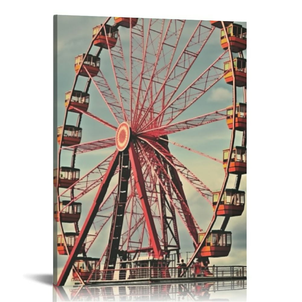 COMIO Travel Retro Poster Vienna Ferris Wheel Room Living Room ...