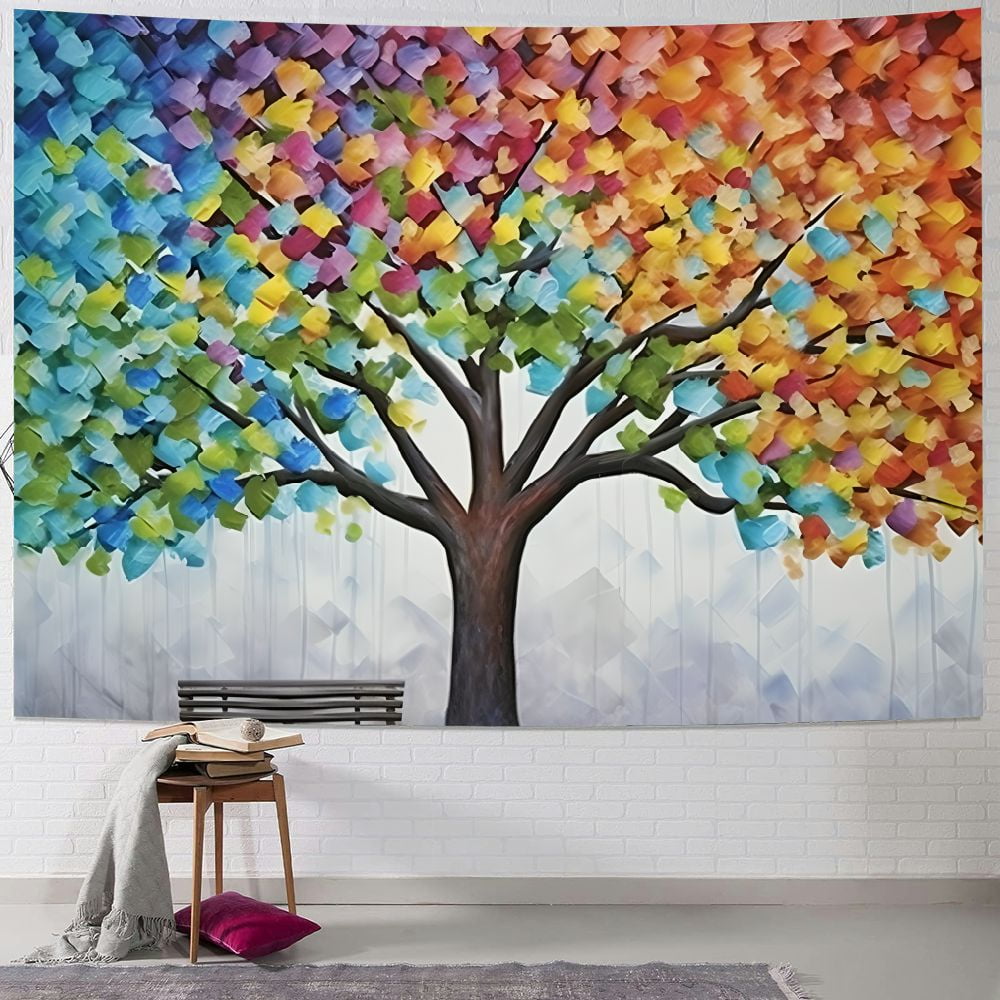 COMIO Tree of Life Abstract Colorful Tree Suitable for Hanging Tapestry ...