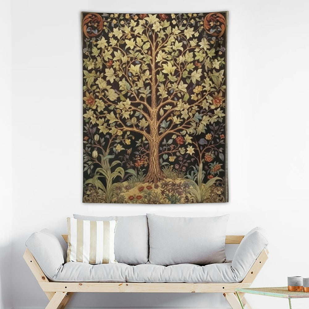 COMIO Tree of Life Umber Arts and Crafts Style Woven Tapestry Wall Art ...
