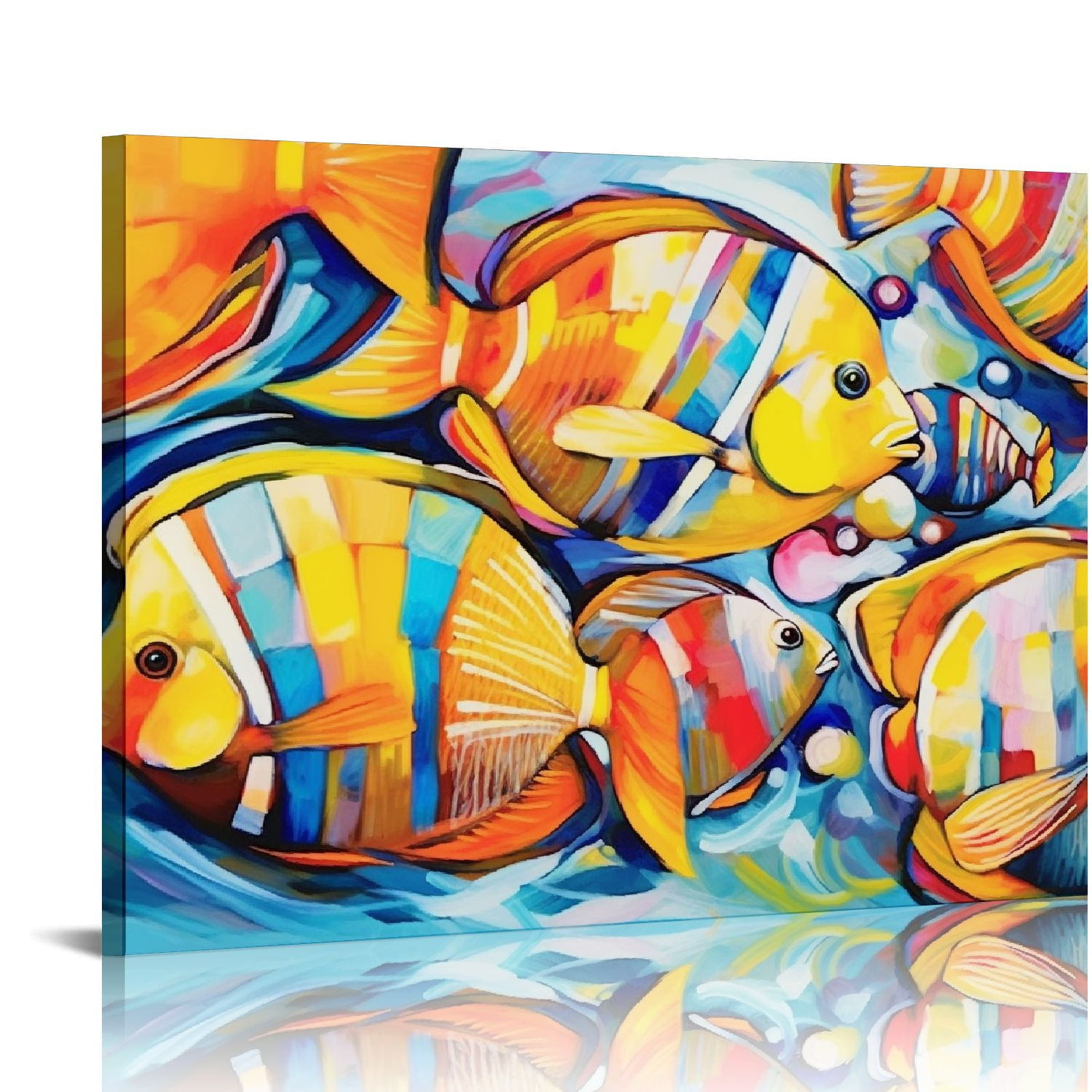 COMIO Tropical Fish Wall Art Paintings Colorful Abstract Sea Animal ...